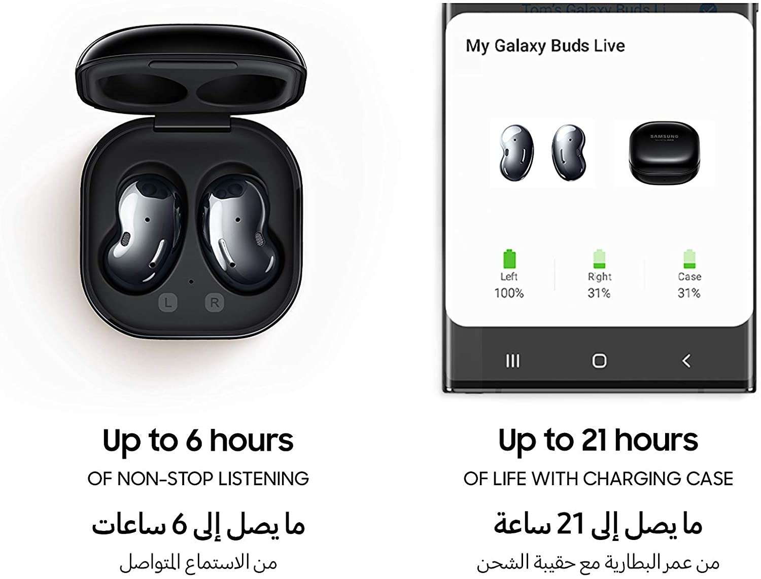 Samsung Galaxy Buds Live, Wireless Earbuds w/Active Noise Cancelling ...