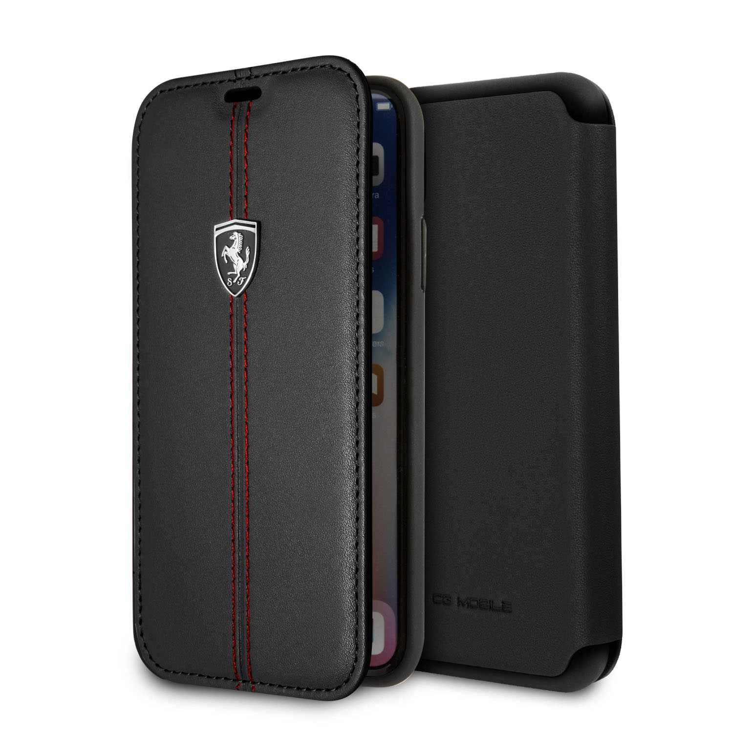 Ferrari Heritage Book Type Case for iPhone X/Xs - Black