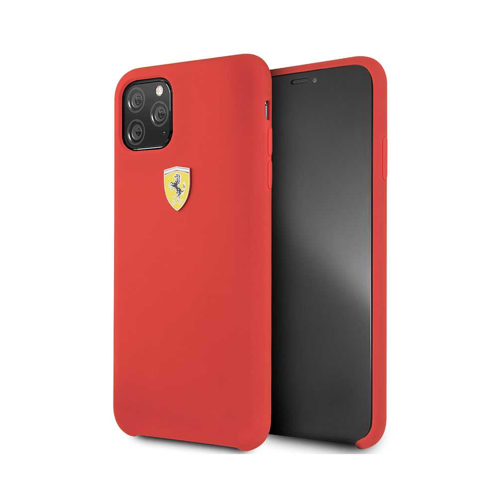 Ferrari Scuderia Silicone Case with Logo Shield For Apple iPhone 11 Pro ...